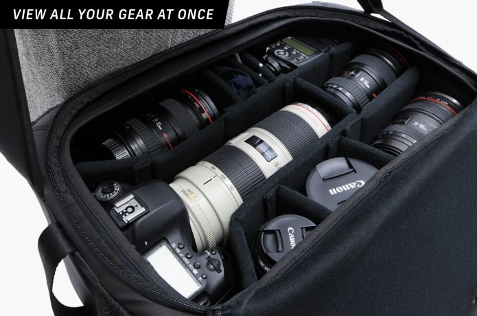 The Top Shelf - Super-Fast, All-Access Camera Bag | Indiegogo