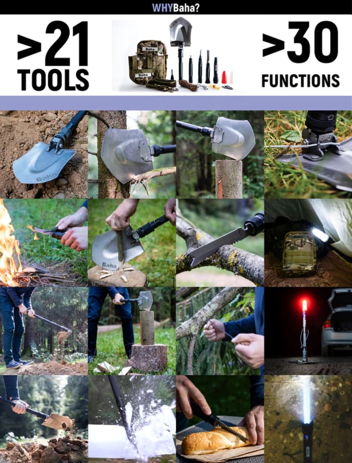 BAHA SHOVEL Multifunctional Tool for Survival Indiegogo